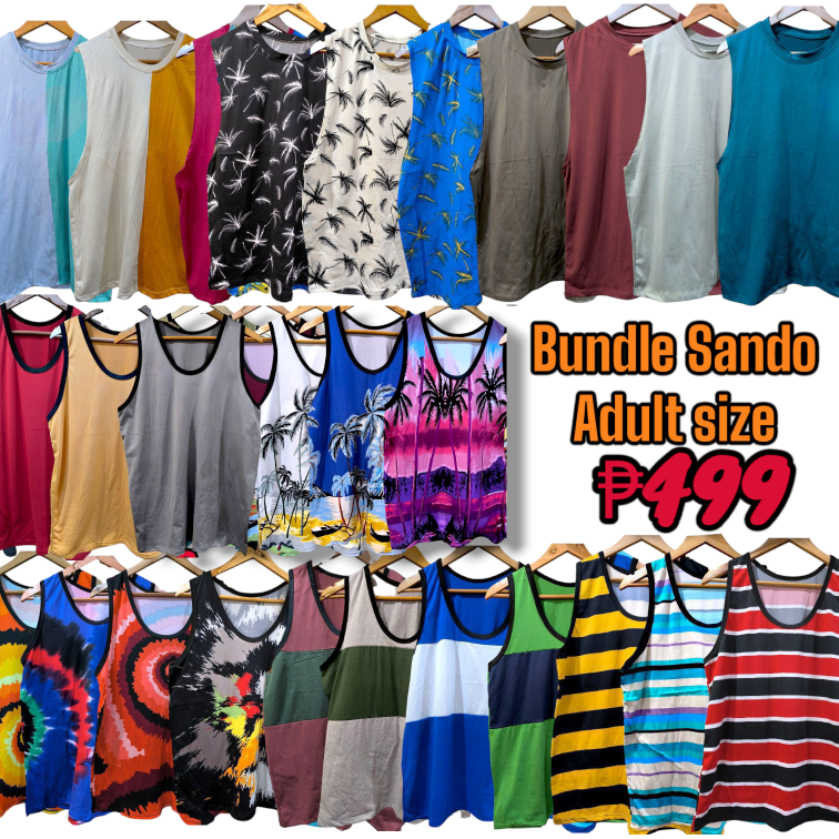 Bundle of 10pcs Sando Printed for Men, Adult size Smooth and Comfy ...