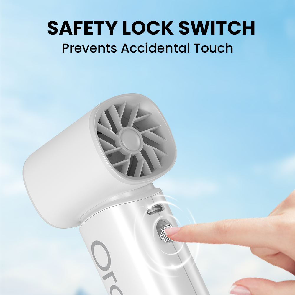 Orashare HF17 Handheld Mini Fan 4000mAh Rechargeable 5 Gear Strong Wind LED Display Portable Jet ...