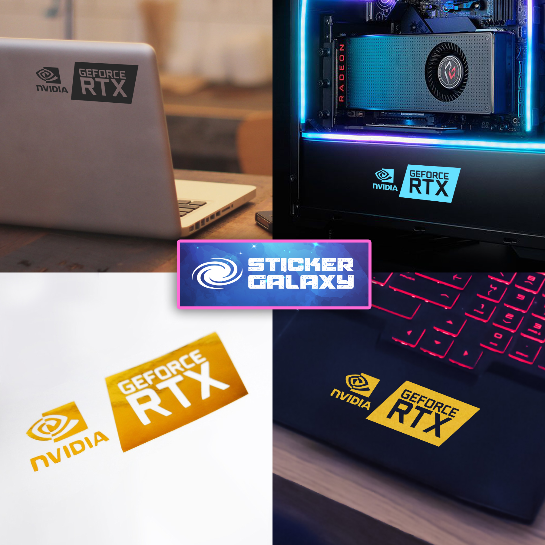 Geforce RTX (WATERPROOF STICKER) for pc gamer for pc case, laptop ...