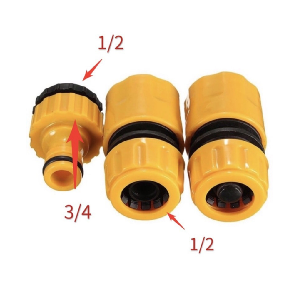 3pcs Garden 1/2 "3/4" Quick Coupling Hose Connector Hose Connection ...