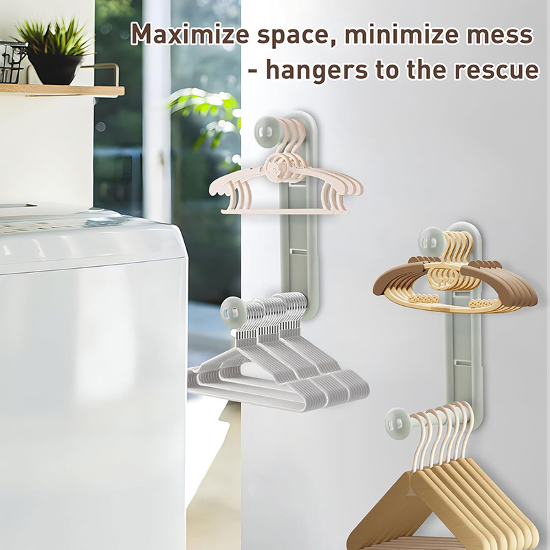 Wall Mounted Clothes Rack Hanger Organizer Rack Adjustable Hanger ...