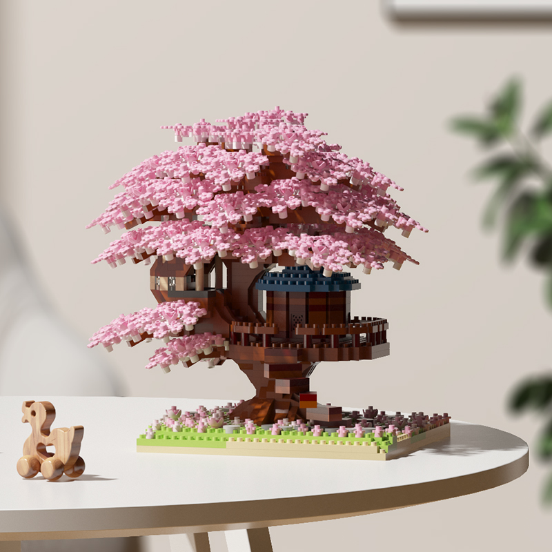 Sakura Tree House Bricks Set Small Particle Building Blocks Flowers ...