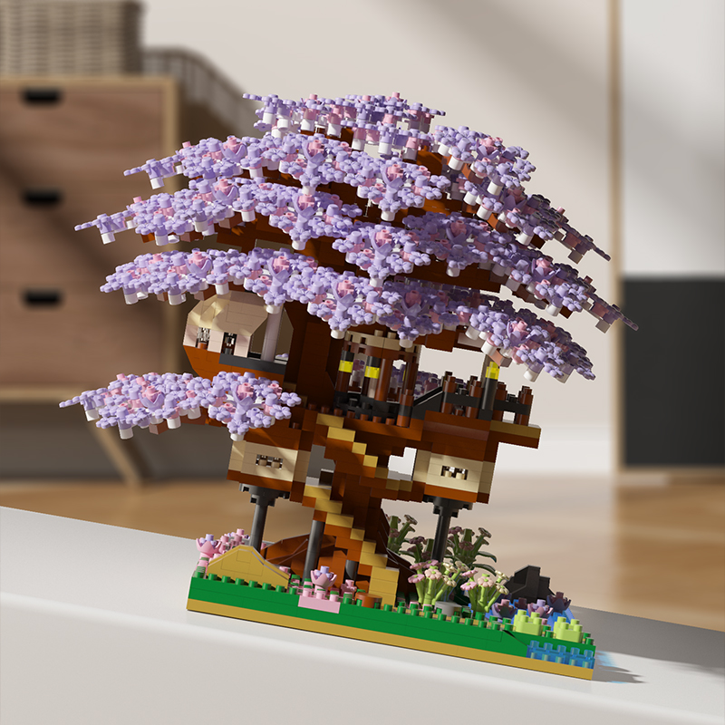 Sakura Tree House Bricks Set Small Particle Building Blocks Flowers ...