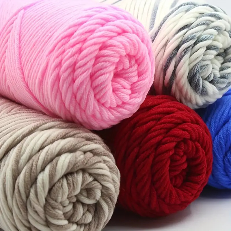(23 Colors) 8 Plys Milk Cotton Yarn Wool Thread Knitting Scarf DIY ...