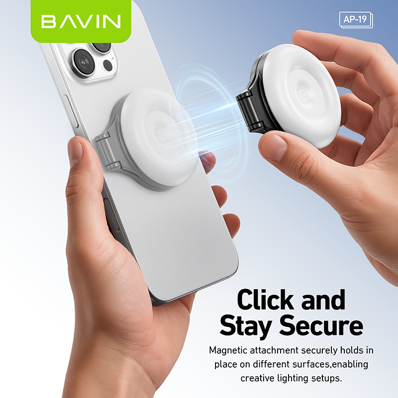 BAVIN P19 Foldable Magnetic Fill Light w/ 3 Modes Adjustable Brightness & 120 Angle for ...