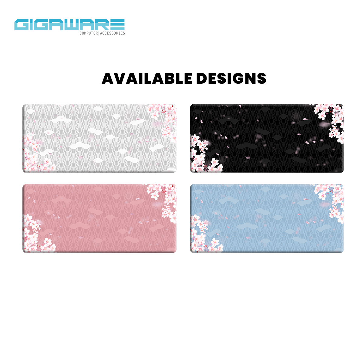 Gigaware Cherry Blossom Design Extended Mousepad Deskmat Large Gaming ...