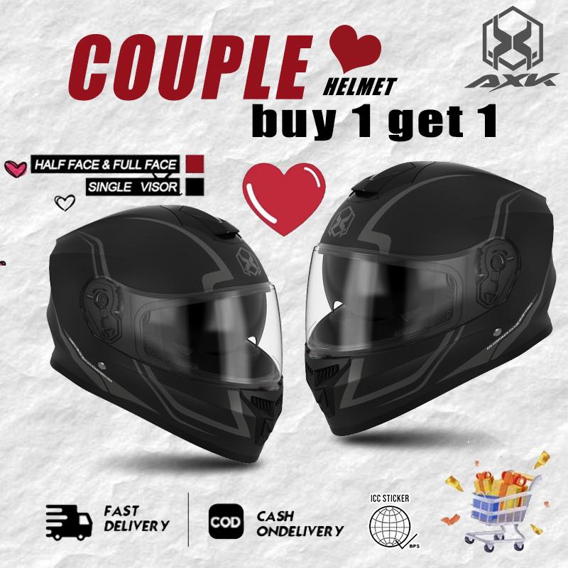 AXK/AKA Motorcycle Helmet Couple Buy 1 Take 1 Couple Helmet Full Face ...