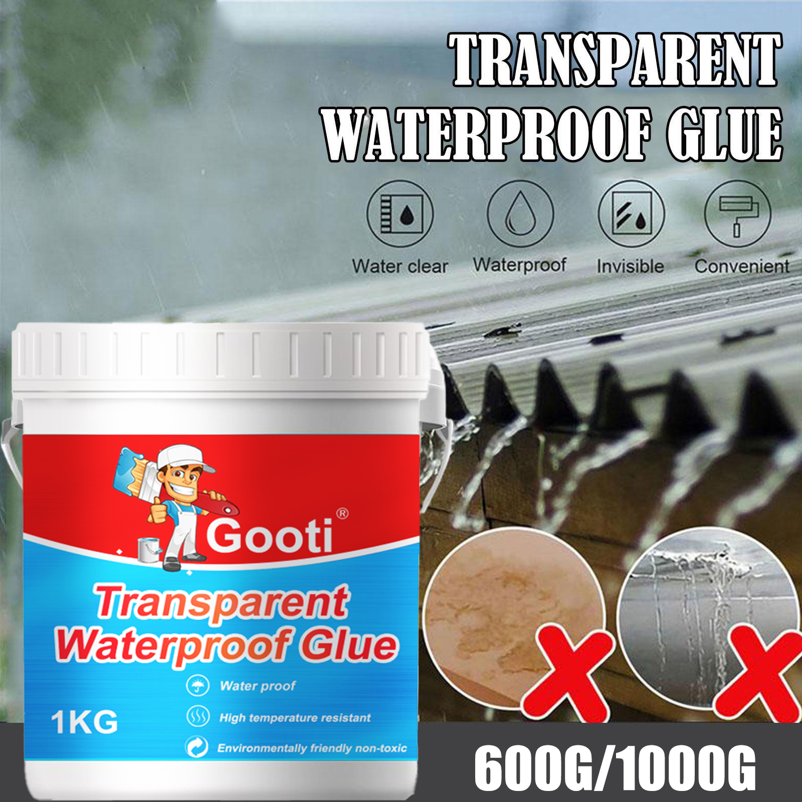 Transparent 5 IN 1 Super Waterproof Sealant Glue Paint For Bubong Wall ...