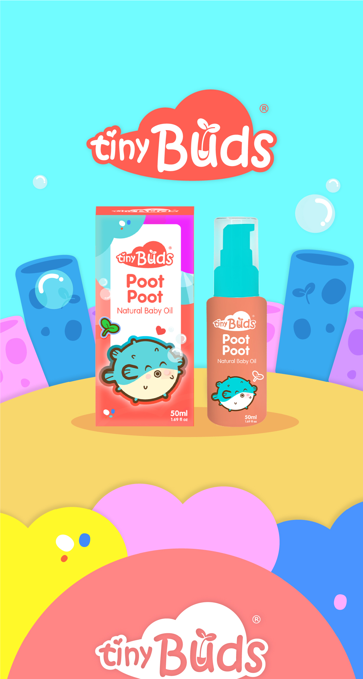 Tiny Buds Poot Poot Natural Baby Oil 50ML Set of 2 |Formrly Calm ...