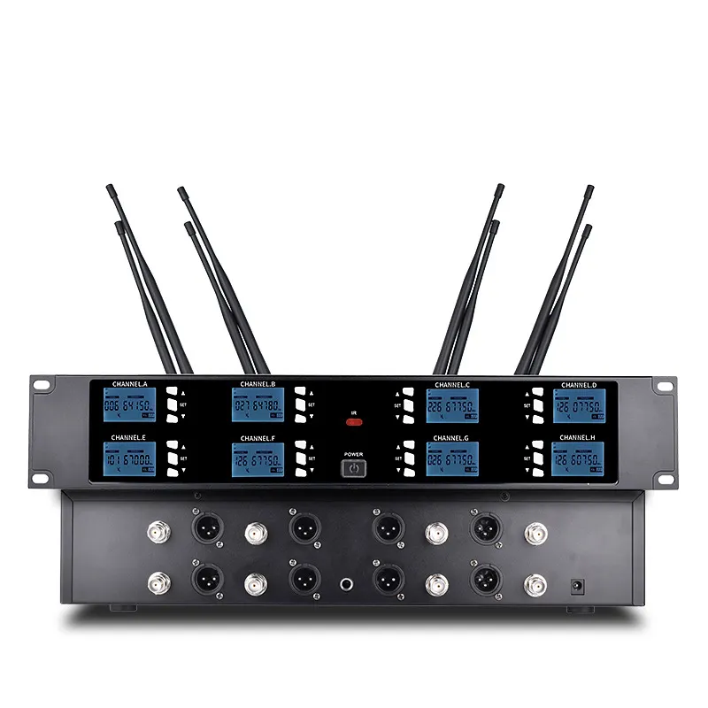 XTUGA A800 8 Channel UHF Wireless Conference Table Microphone Wireless ...