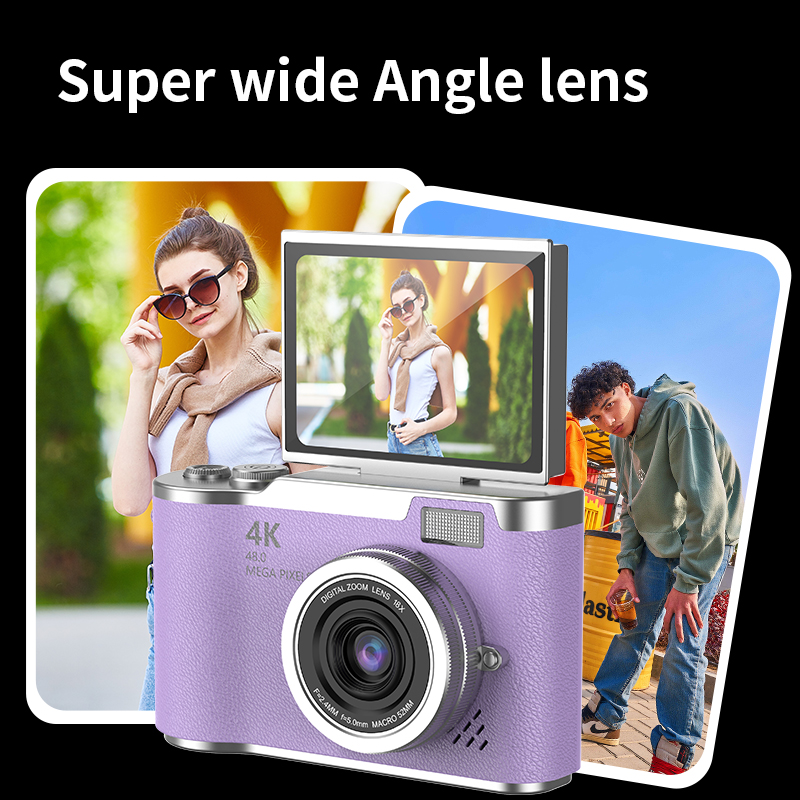 4K Digital Camera Flip Screen 180° HD Photography With Flash 40X Zoom ...