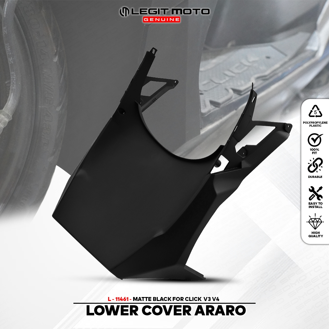 LEGITMOTO HONDA CLICK V3 / V4 LOWER COVER ARARO L-11461 MATTE BLACK FOR ...