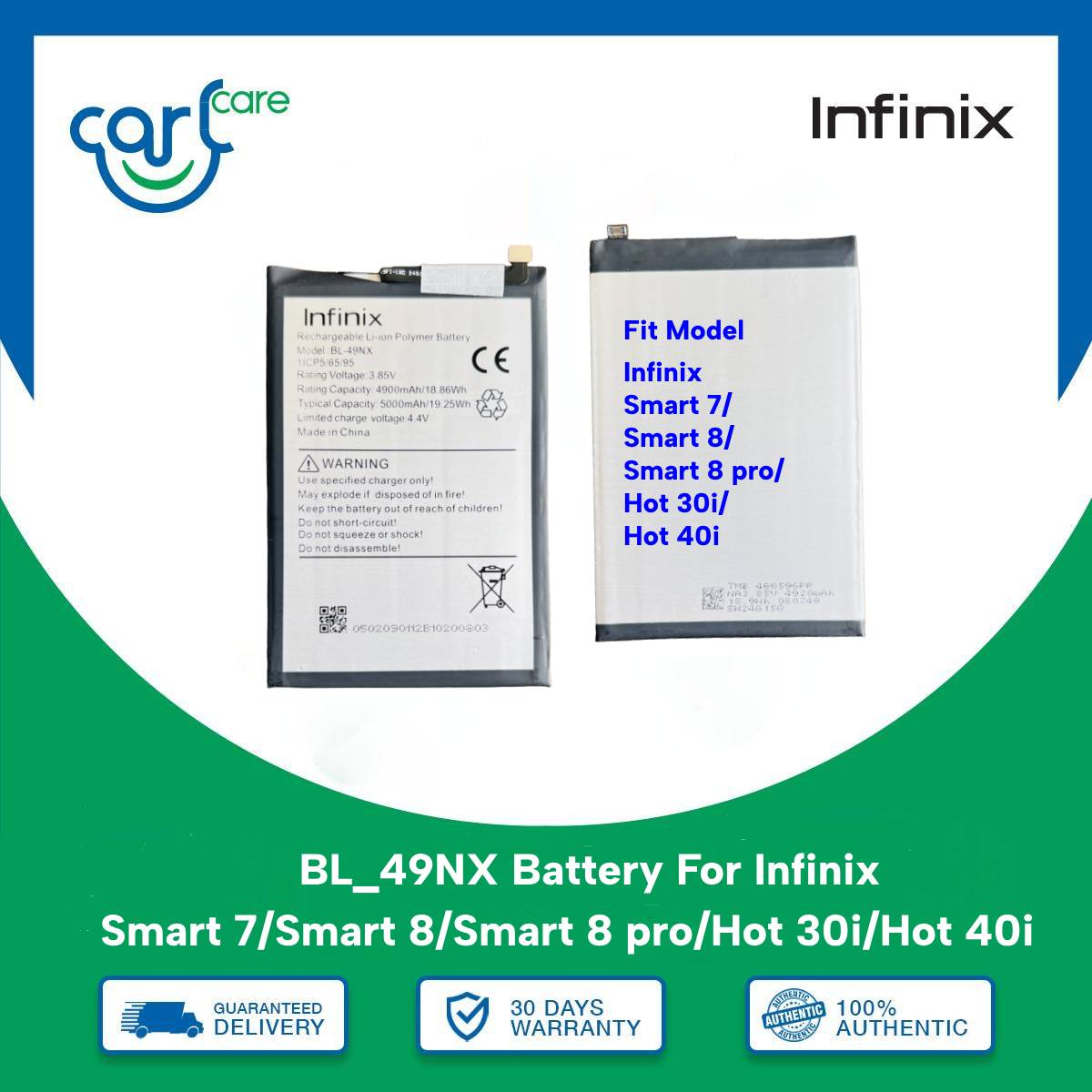 Original BL-49NX Battery For Infinix Smart 7/Smart 8/Smart 8 pro/Hot ...