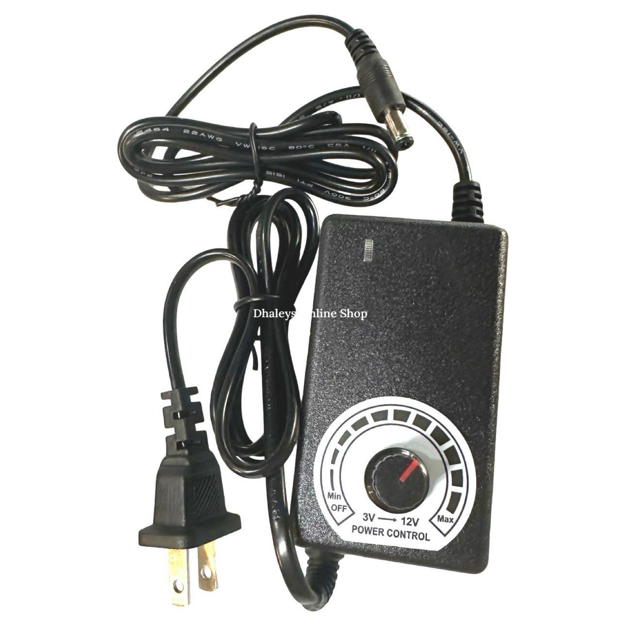 AC-DC Adaptor Power Control 3A 3V-12VDC Speed Control 3000mA 3V to 12V ...