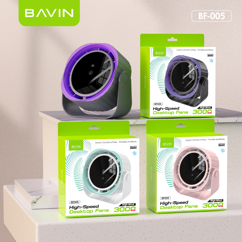 BAVIN BF005 3600mAh High Speed Rechargeable Power Cooling Desktop Fan ...