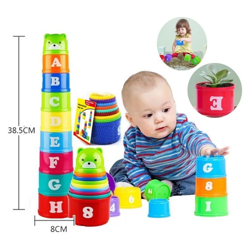 Foldind Stack Cup Tower Toy Kid Brain Response Battle Fold Cup Hand ...
