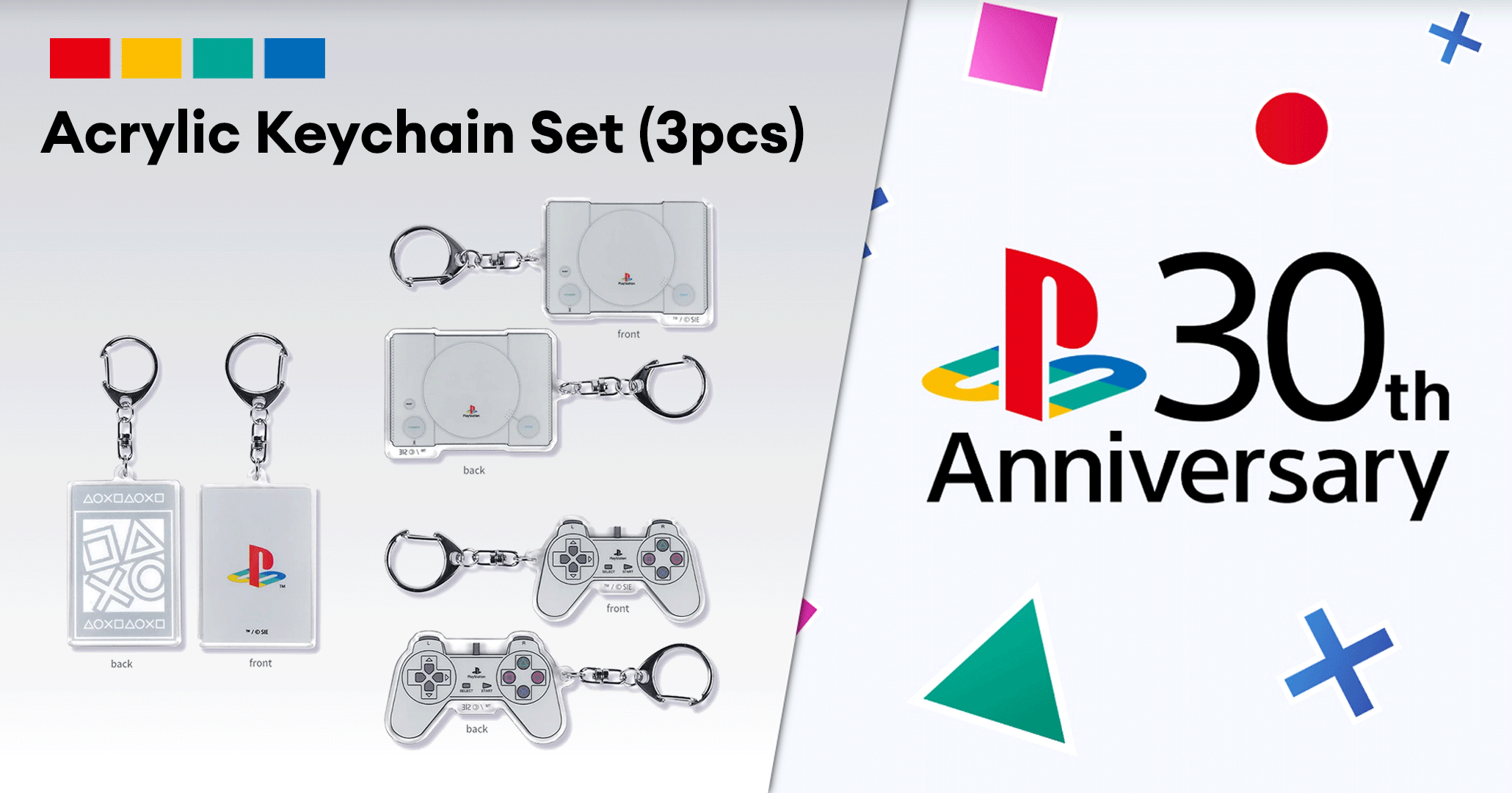 Sony Playstation 30th Anniversary Acrylic Keychain Set (3pcs) | Shopee ...