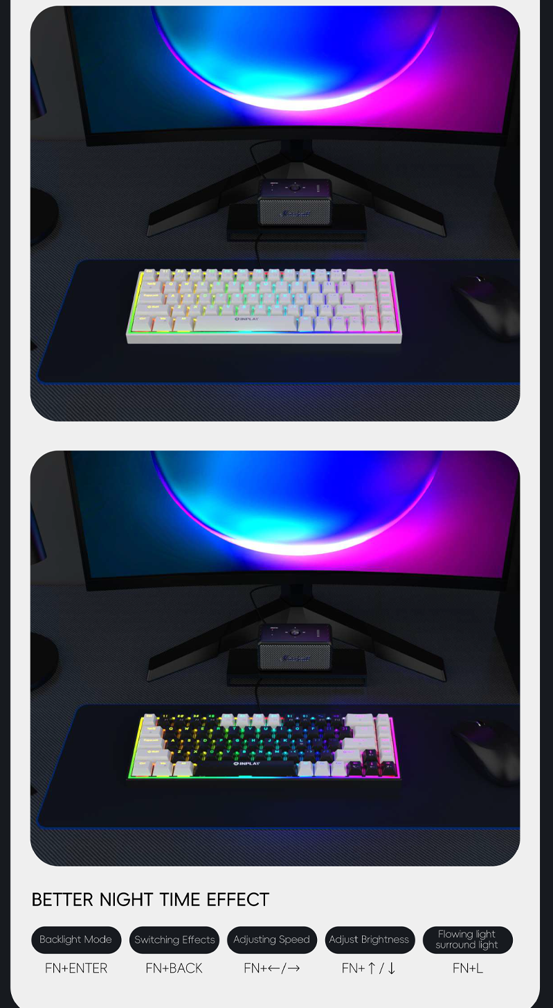 Inplay NK688 Wired Mechanical Keyboard RGB Blue Switche Gaming ...