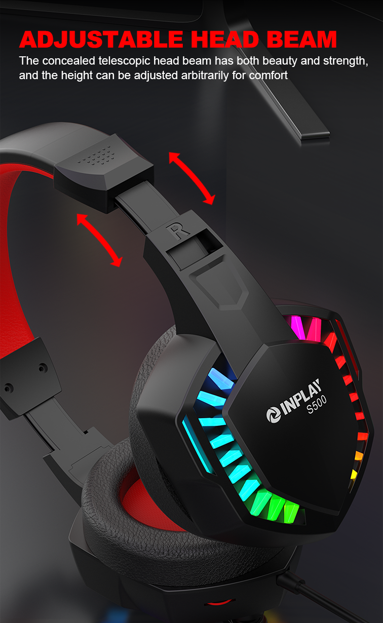 Inplay S500 Wired RGB Gaming Headset With Mic Surround Sound Over Ear ...