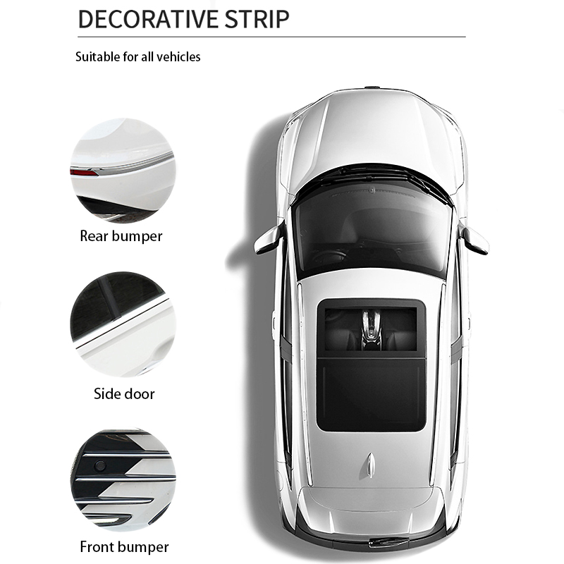 5Meter Exterior Car Chrome Body Strip Bumper Auto Door Protective ...