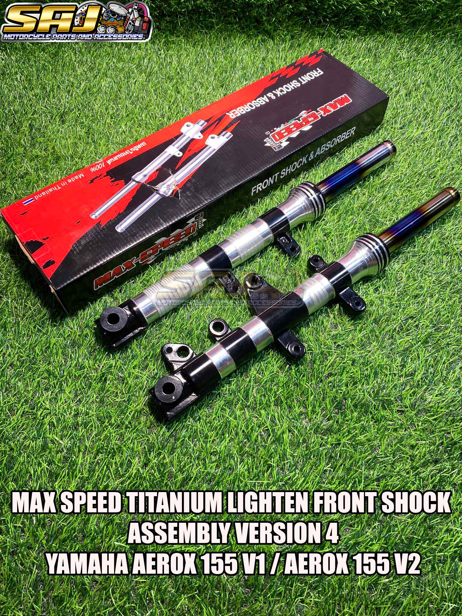 MAXSPEED TITANIUM LIGHTEN FRONT SHOCK ASSEMBLY YAMAHA AEROX 155 V1 ...