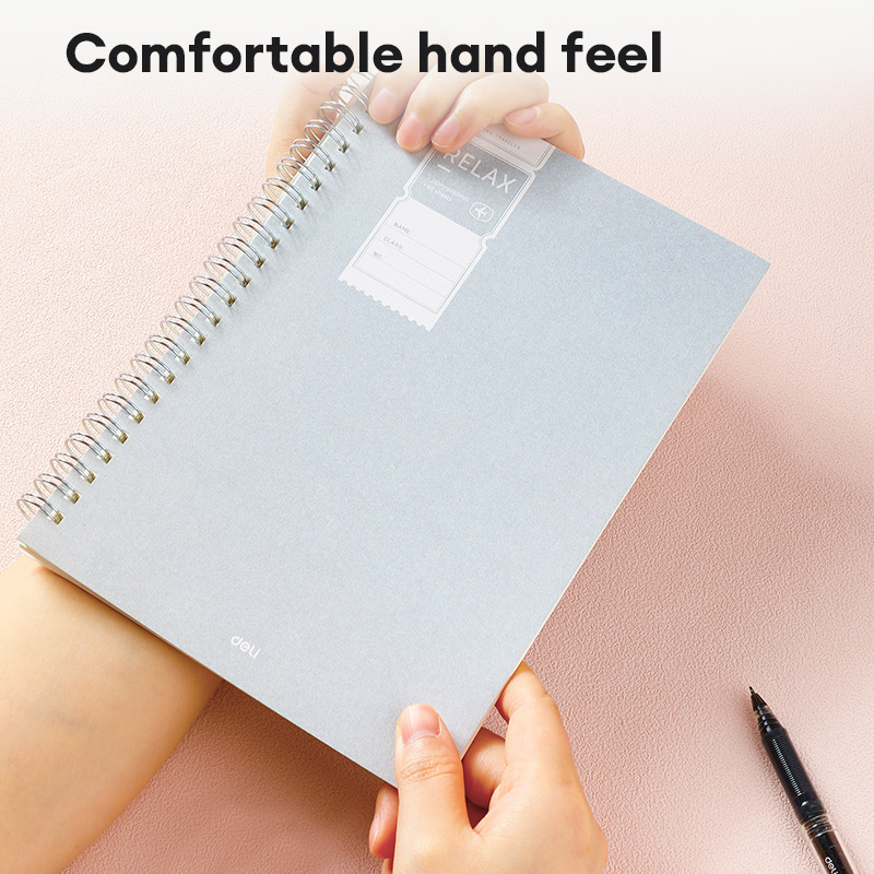 Deli A5 Spring Spiral Notebook Student Binder Line Notebook 60 Sheets ...