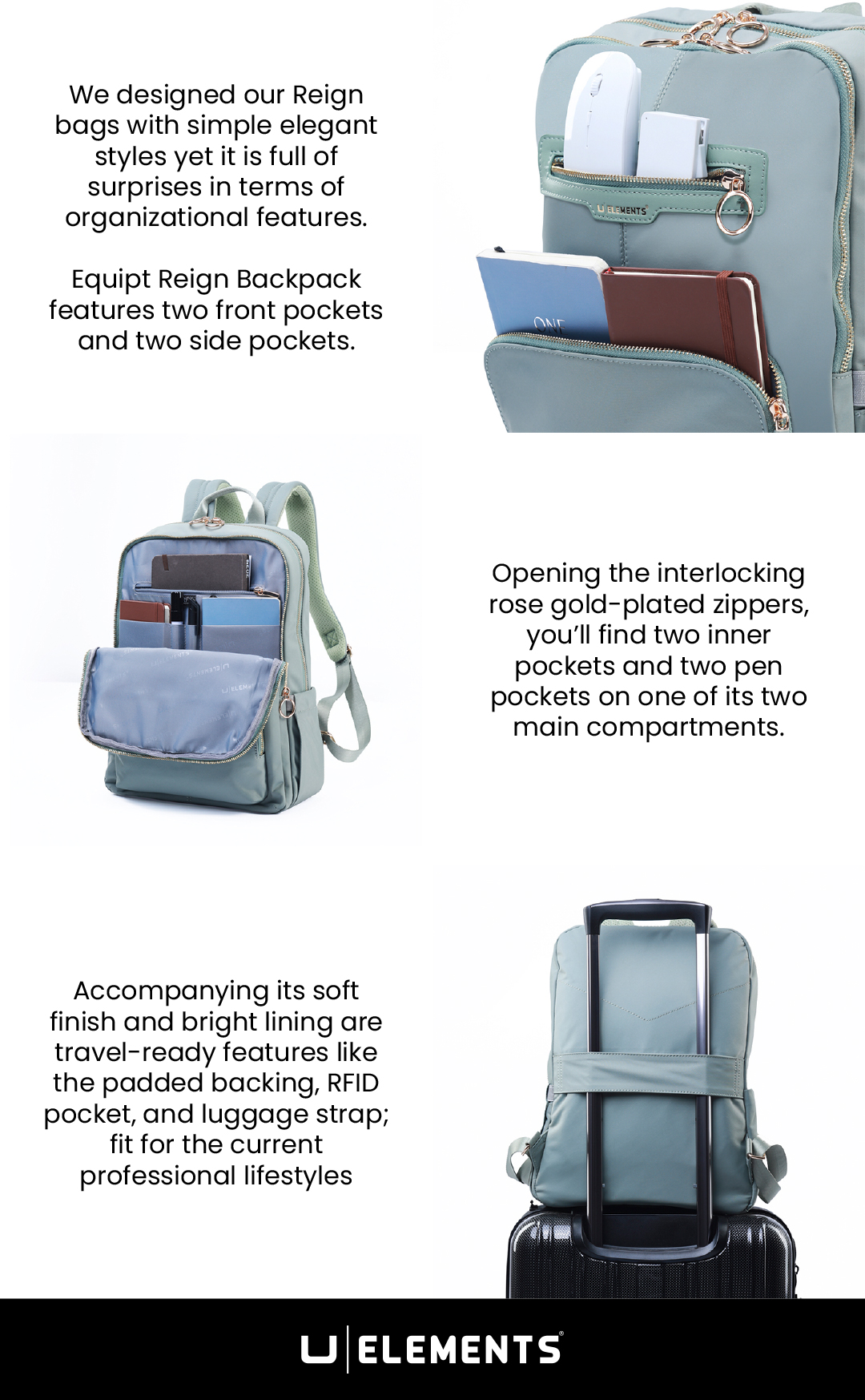 U Elements Equipt Reign Organizational Backpack | Shopee Philippines