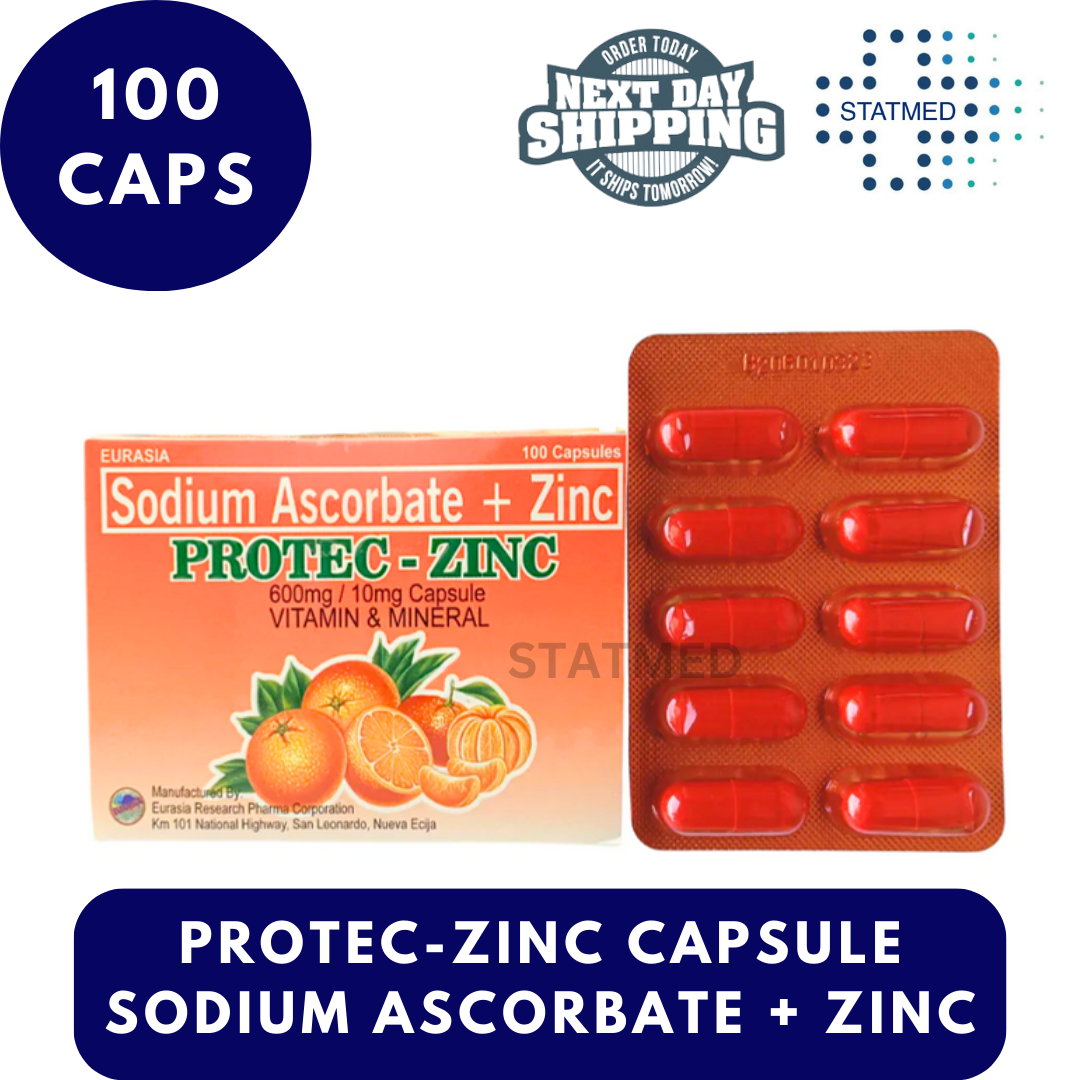 Protec-Zinc Sodium Ascorbate + Zinc Capsule l 10, 50 & 100 Caps ...