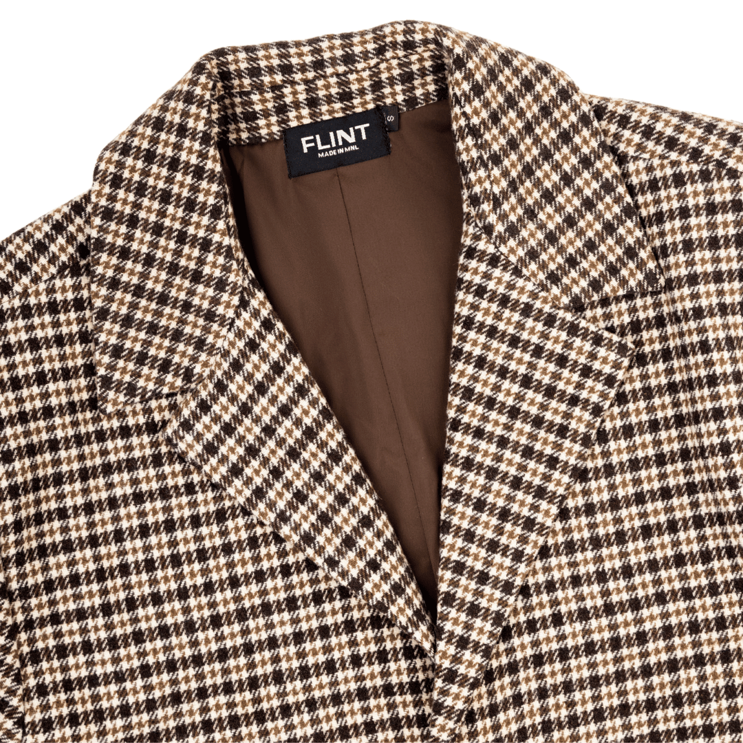 Flint by Made in Mnl: Boxy Fit Houndstooth Cropped Blazer | Shopee ...