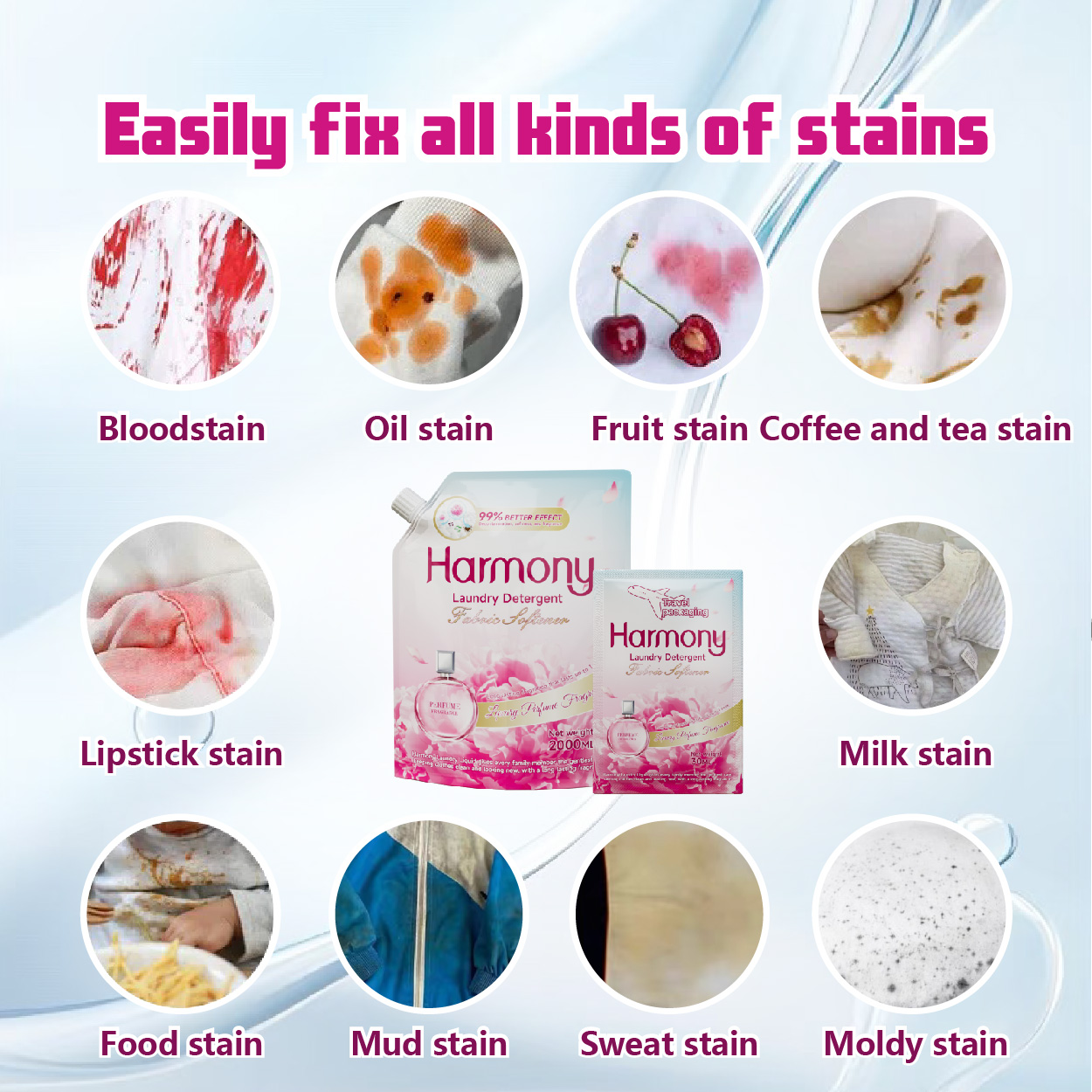 500ML Newly Upgraded Liquid Laundry Detergent All In One Laundry Detergent Fabric Softener Scent ...