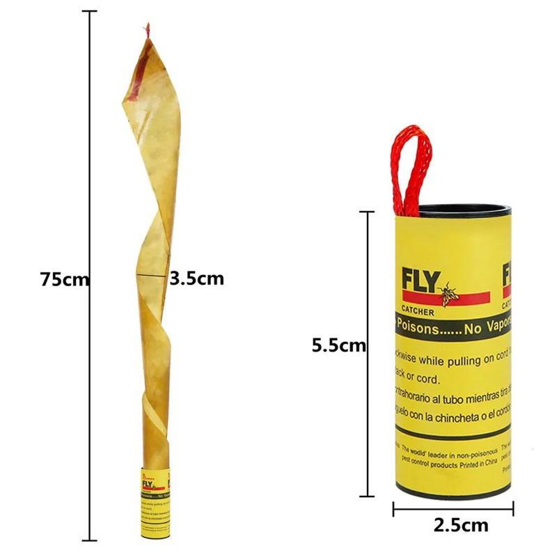 10 Rolls Fly Catcher Sticky Fly Paper Fly Trap Eliminate Flies Insect ...