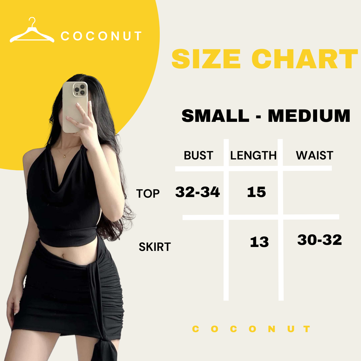 Coords Terno Set for Women Halter Top and Skirt | Knitted | Small to ...