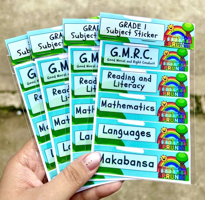 Subject Sticker for Grade 1 Splash Proof Sticker Subject Complete Set ...