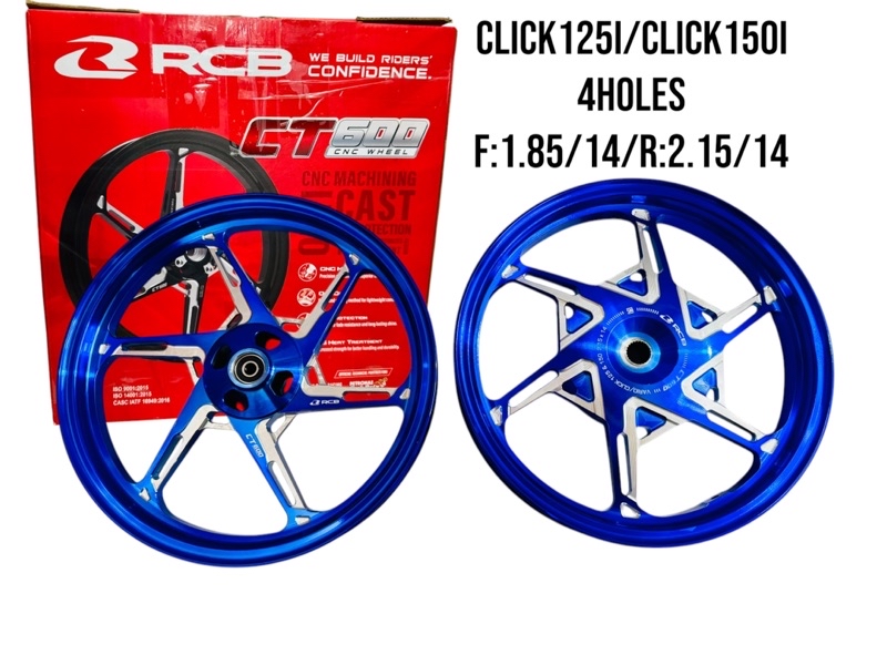 RCB MAGS CT600 CLICK125i/CLICK150i V2/V3 4Holes 1.85/2.15/14 pair ...