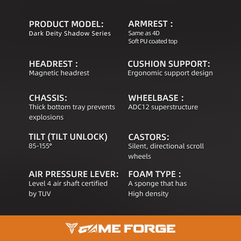 GAMEFORGE gaming chair Dark Deity Shadow ergonomic chair | Shopee ...