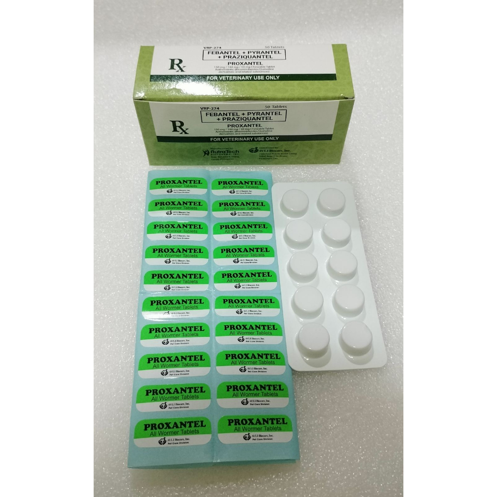 Proxantel Dewormer ( Febentel + Pyrantel +PraziQuantel ) one tablet per ...