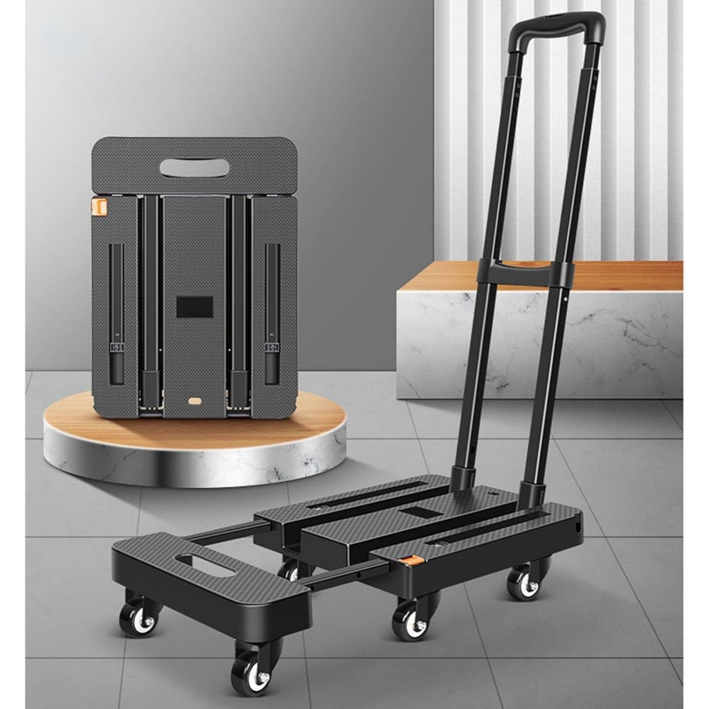 Folding Hand Truck, 500lbs Heavy Duty Dolly, Portable 6 Wheels ...
