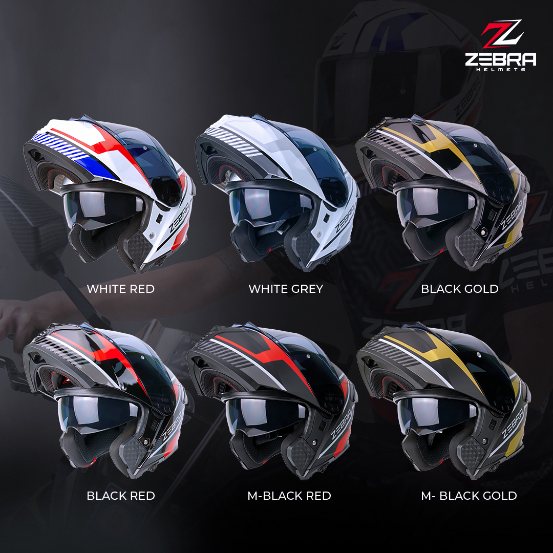 ZEBRA A113 RITZY modular helmet full face motorcycle helmet dual visor ...