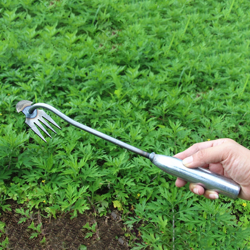 Weeding and rooting tool steel 4 tooth weeder root digger garden hoe ...