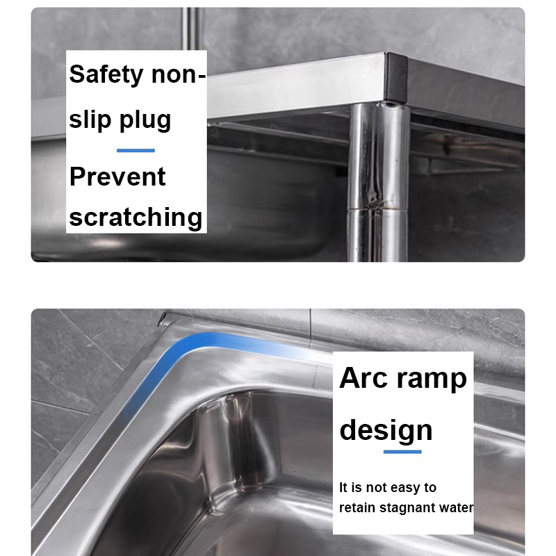 【Free accessories】304 Stainless Steel Kitchen Sink Thickness Double ...