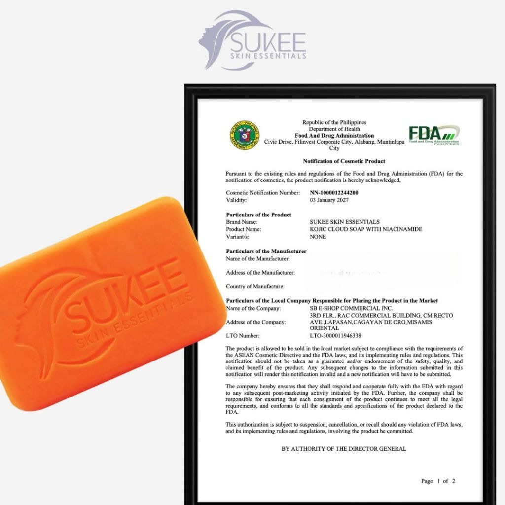 SUKEE KOJIC CLOUD SOAP 100g brightening and cleansing soap containing ...