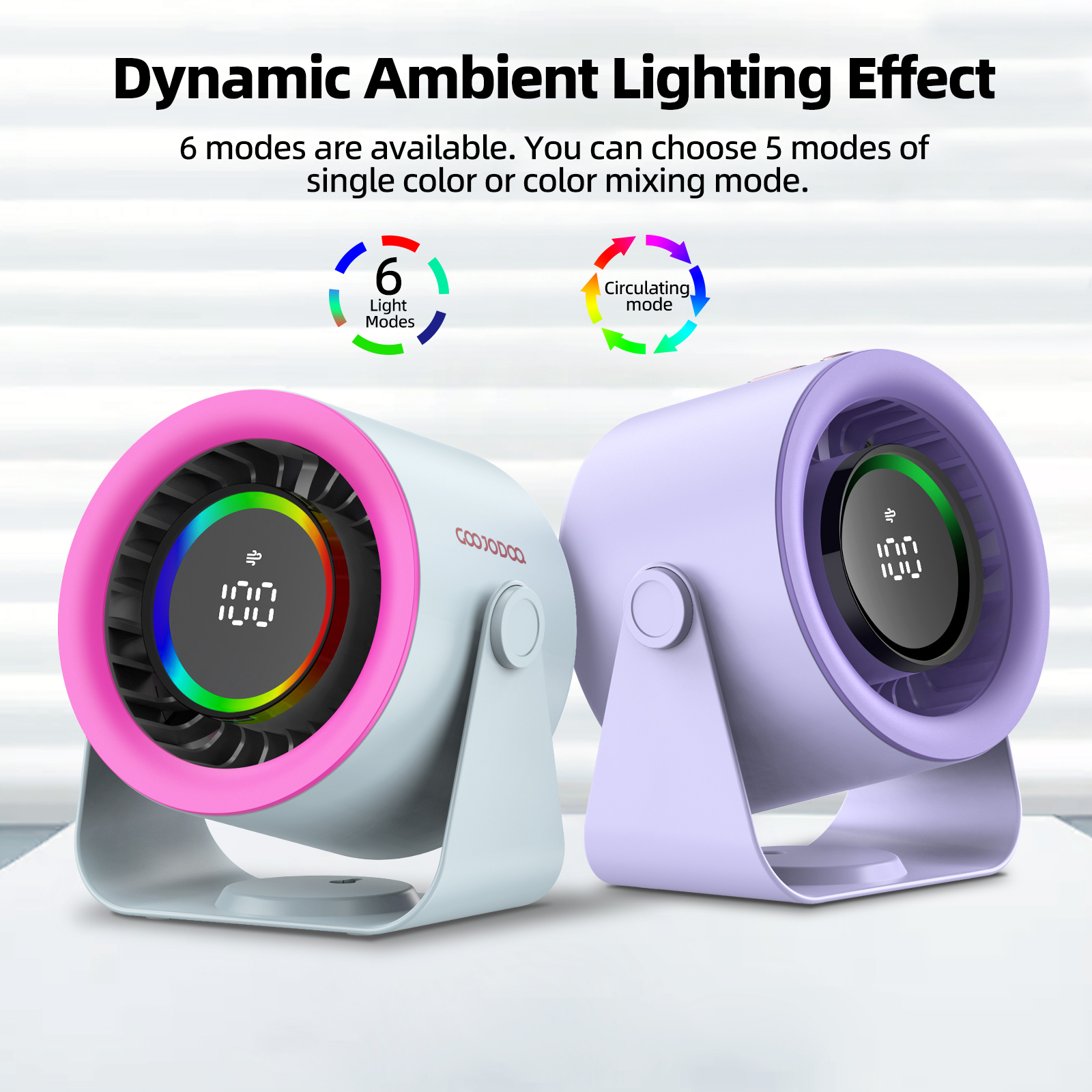 GOOJODOQ Turbo Desktop Fan High Speed Strong Wind 100 Desk Fan ...