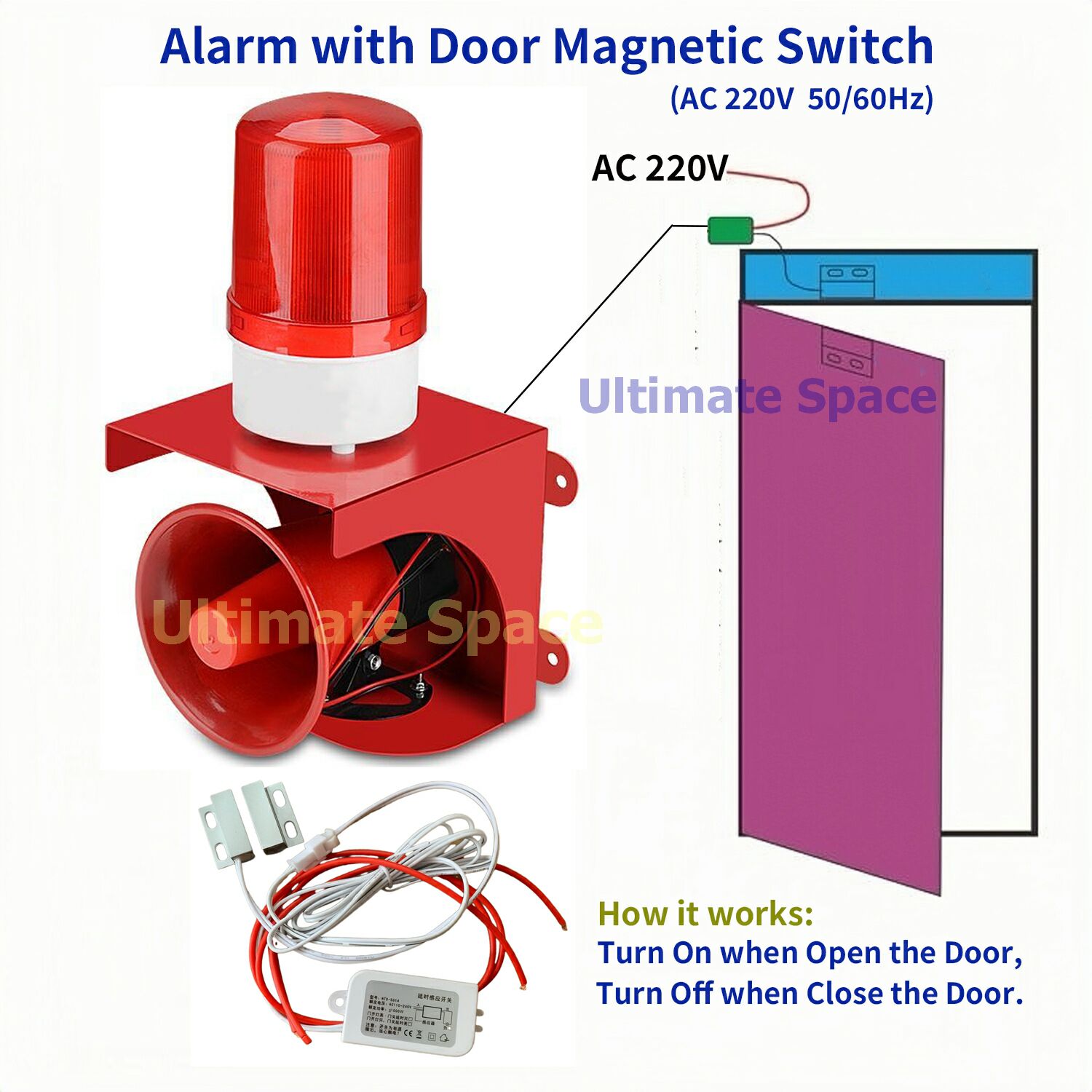 Security Remote Alarm PIR Sensor Alarm Door Magnetic Switch Alarm ...