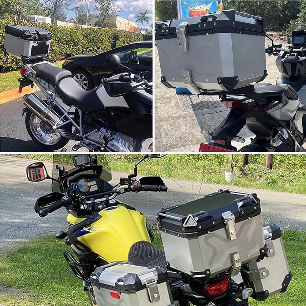 Motorcycle Aluminum Rear Box,45L 55L 65L Waterproof Motorcycle Trunk ...