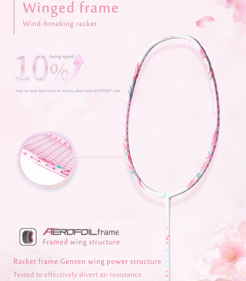 ALP New Cherry 4U 25LBS Badminton Racket 100% Full Carbon Fiber ...