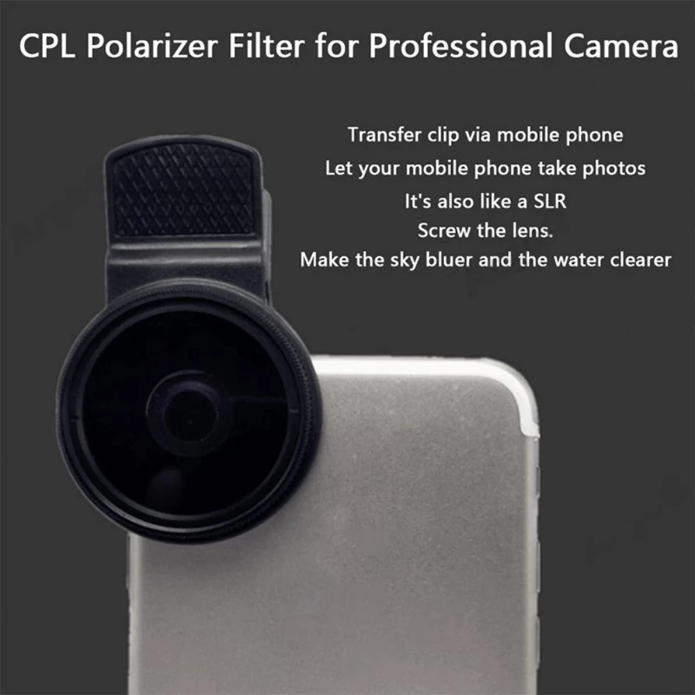 37MM/52MM CPL Lens Tattoo Universal Circular Portable CellPhone Camera ...