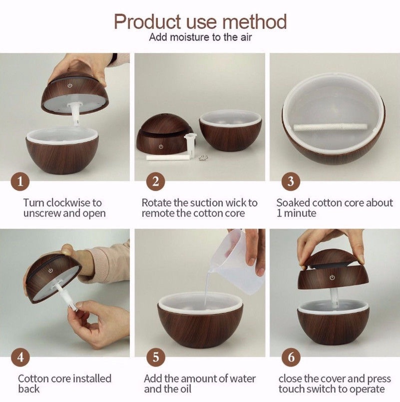 Wood Air Purifier Humidifier Wood Grain Air Humidifier Aromatherapy ...