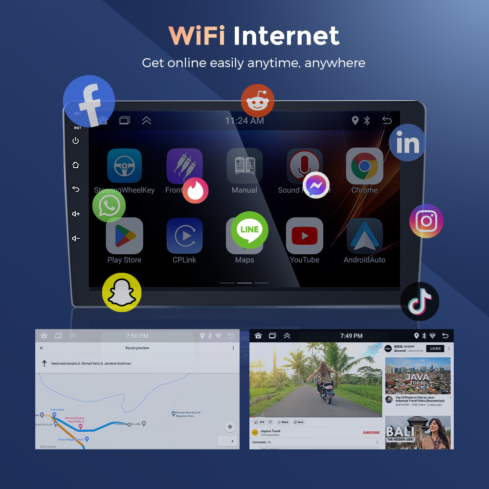 GEARELEC 7/9/10 Inch Android Car Stereo GPS/FM/Wifi/Touch Screen Car ...