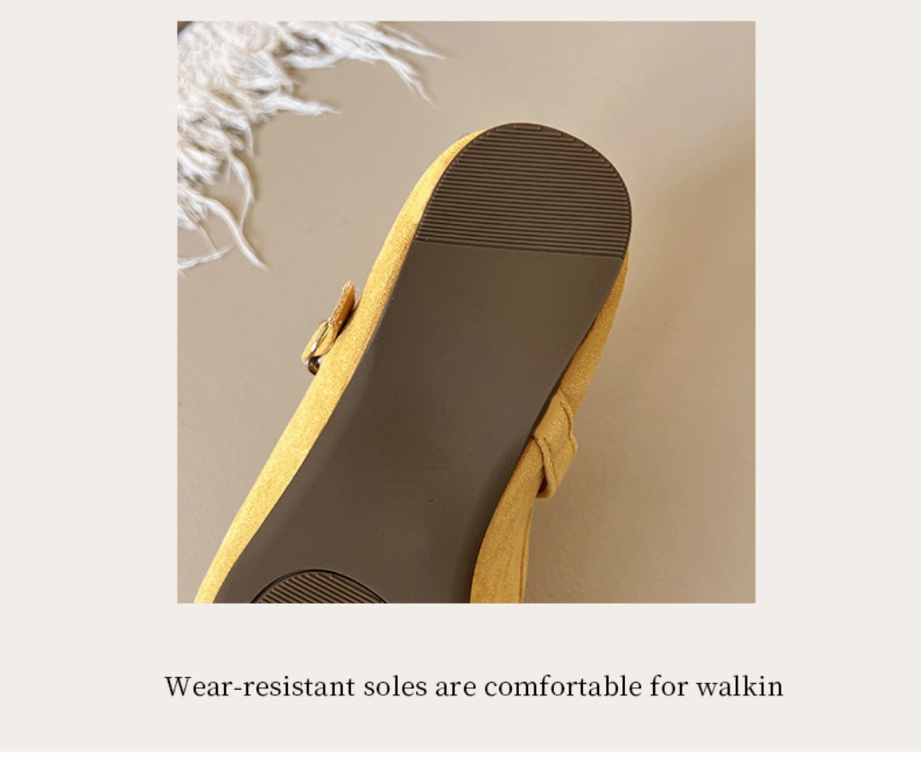 【YOKO】3CM Mary Jane French Suede Inner Height Versatile Gentle Flat ...