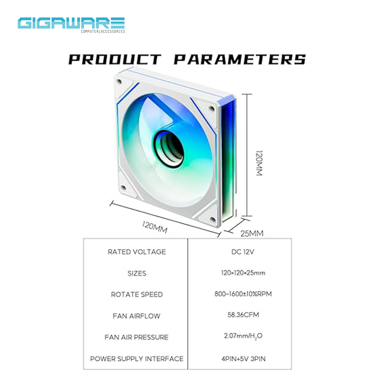 Jungle Leopard Prism 4 Max ARGB CPU Fan 120mm 4Pin+5V 3PIN Interface ...